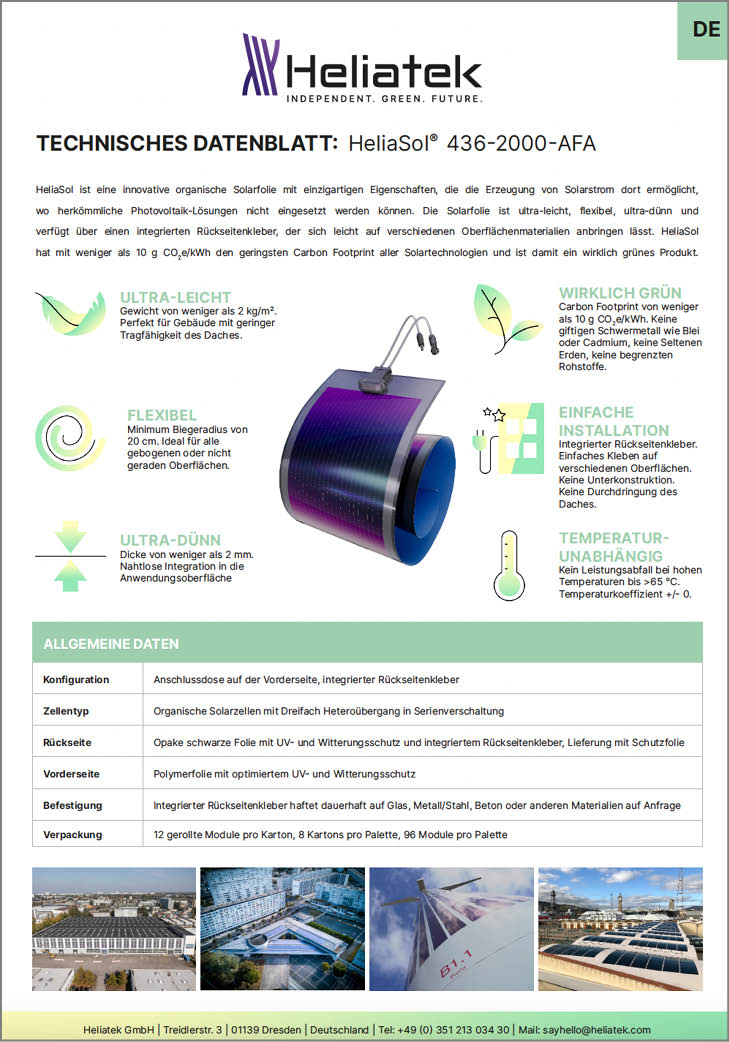 Heliatek Solarfolie: Smarte Lösung zur Energiegewinnung | IGEPA